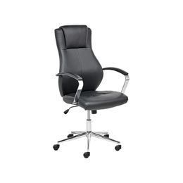 Beliani Chefsessel ADEPT in Schwarz/Silber - (W) 70 x (H) 115 x (L) 70 cm | Gr.: onesize