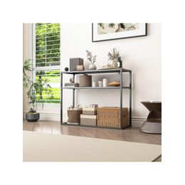 Coemo Konsolentisch Chicago aus Metall mit 2 Etagen in Schwarz | Gr.: onesize