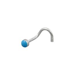 Gallay Nasenstecker 2,5mm Spirale mit Email-Punkt blau Silber 925 in silber/blau | Gr.: onesize
