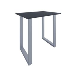ebuy24 Bartisch Xona silberfarben Anthrazit 110 x 80 cm | Gr.: onesize
