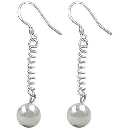 Gallay Ohrhaken 45x8mm mit Kugel und Feder rhodiniert Silber 925 in silber | Gr.: onesize