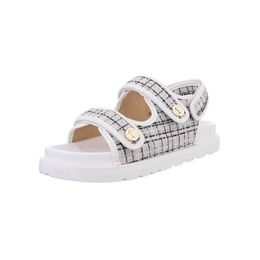 Ital-Design Sandale & Sandalette in Wei&szlig; und Grau | Gr.: 38