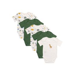 Schlummersack Bio Baby-Bodys kurzarm 5er-Pack in Dunkelgr&uuml;n | Gr.: 74