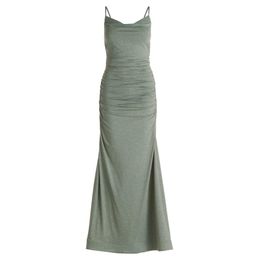 Vera Mont Abendkleid mit Wasserfallausschnitt in Dark Green/Grey | Gr.: 40