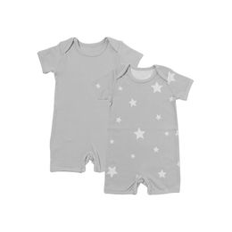 Schlummersack Bio Baby-Strampler kurzarm 2er-Pack in Grau | Gr.: 74