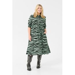 Kaffe curve Kleid KCemina Regular fit in Green/Black Animal | Gr.: 44