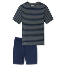 Schiesser Schlafanzug Casual Essentials in Anthrazit | Gr.: 52