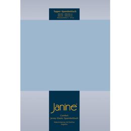 Janine Topper Spannbetttuch Elastic Jersey 5001 in perlblau | Gr.: 140 x 200