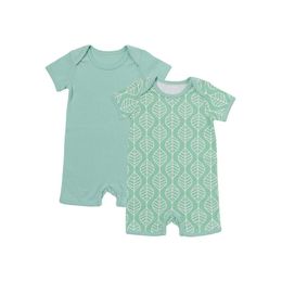 Schlummersack Bio Baby-Strampler kurzarm 2er-Pack in Hellgr&uuml;n | Gr.: 80