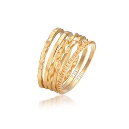Elli Ring 925 Sterling Silber Ring Set in Gold | Gr.: 54