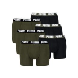 Puma Boxershort 6er Pack in Schwarz/Gr&uuml;n | Gr.: L