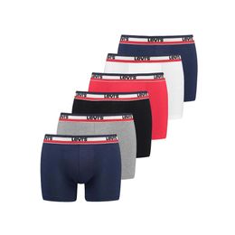 Levi's Levi ́s Boxershort 6er Pack in Blau/Rot/Grau | Gr.: S