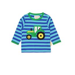Toby tiger Langarmshirt mit Traktor Applikation in blau | Gr.: 80