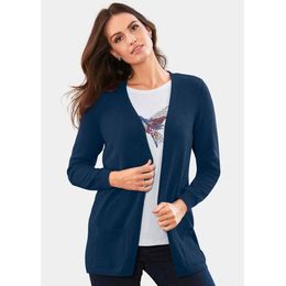 GOLDNER Langarm Feinstrick-Cardigan in royalblau | Gr.: 44