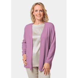 GOLDNER Cardigan in langer offener Form in flieder | Gr.: 50