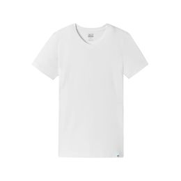 Schiesser Unterhemd / Shirt Kurzarm Long Life Cotton in Wei&szlig; | Gr.: L