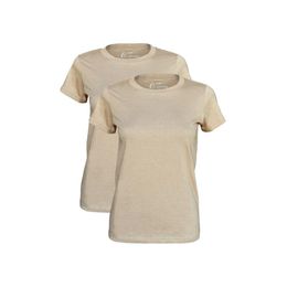 Cotton Prime 2 St&uuml;ck Damen T-Shirt O-Neck - Tee in beige | Gr.: M
