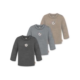 Normani Outdoor Sports 3er Pack Baby Merino Longsleeve Taupo in Beige/Grau/Anthrazit | Gr.: 62/68