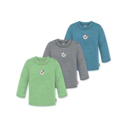 Normani Outdoor Sports 3er Pack Baby Merino Longsleeve Taupo in Blau/Grau/Gr&uuml;n | Gr.: 98/104