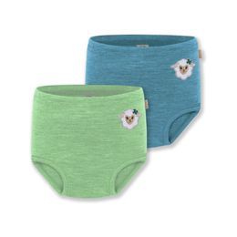 Normani Outdoor Sports 2er Pack Baby Merino Windelhose Tokoroa in Blau/Gr&uuml;n | Gr.: 86