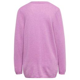 GOLDNER Kurzgr&ouml;&szlig;e: Kaschmirstrickjacke Cardigan in langer offener Form in flieder | Gr.: 23