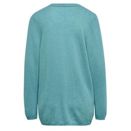 GOLDNER Kurzgr&ouml;&szlig;e: Cardigan in langer offener Form in aqua | Gr.: 20