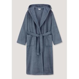 hessnatur Langer Bademantel Relaxed in stahlblau | Gr.: S