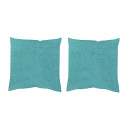 Kissenhülle Home Wohnideen "ELMER 2ER PACK MIT FÜLLUNG" Gr. 2, blau (petrol), B:50cm L:50cm, Polyester, Polyester, Kissenbezüge