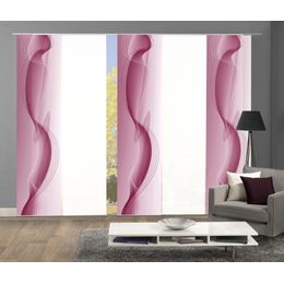 Schiebegardine Home Wohnideen "FILIZ 5er SET" Gr. 1, rot, B:60cm H:245cm, Polyester, Gardinen, Schiebevorhang Digidruck 5er Set FILIZ