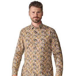 Businesshemd Venti "Venti Businesshemd Print", Herren, Gr. 46, Normalgr&ouml;&szlig;en, orange (hellorange), 100% Baumwolle, bedruckt, schmal, Hemden