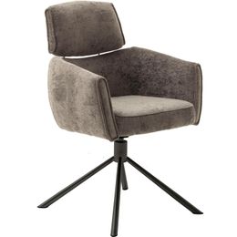 Esszimmerstuhl MCA furniture "QUEBEC", braun (braun, schwarz matt lackiert), B:60cm H:92cm T:64cm, Stühle, (2er-Set), 360 drehbar, Taschenfederkern, Sitzhöhe ca. 51 cm