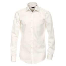 Businesshemd Venti "Venti Businesshemd extra langer Arm 69cm uni", Herren, Gr. 39, Normalgrößen, beige (champagner), 100% Baumwolle, unifarben, schmal, Hemden