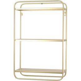 Wandregal, gold (goldfarben), B:36cm H:56cm T:15cm, Metall, HOFMANN LIVING AND MORE, Regale