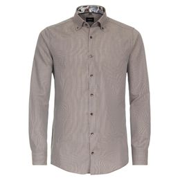 Businesshemd Venti "Venti Businesshemd uni", Herren, Gr. 40, Normalgrößen, braun, 100% Baumwolle, unifarben, schmal, Hemden