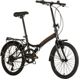 Faltrad Dacapo "Foldtech" Gr. 32, schwarz (schwarz, schwarz), Fahrräder, 32cm, 20 Zoll (50,80cm)
