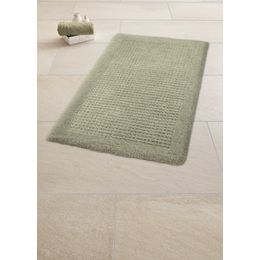 Badematte Kleine Wolke "Net", grün (schilf), H:17mm, Baumwolle, Badematten, Badteppich, Uni Farben, rutschhhemmend