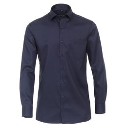Businesshemd Casamoda "Casamoda Businesshemd extra langer Arm 72cm uni", Herren, Gr. 42, Normalgr&ouml;&szlig;en, blau (graues dunkelblau), 100% Baumwolle, unifarben, comfort fit, Hemden