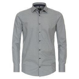 Businesshemd Venti "Venti Businesshemd extra langer Arm 72cm Print", Herren, Gr. 40, Normalgrößen, grün (olive), 100% Baumwolle, bedruckt, schmal, Hemden