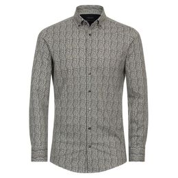 Businesshemd Venti "Venti Businesshemd Print", Herren, Gr. 39, Normalgr&ouml;&szlig;en, gr&uuml;n (olive), 89% Baumwolle, 11% Elasthan, bedruckt, schmal, Hemden