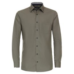 Businesshemd Casamoda "Casamoda Businesshemd uni", Herren, Gr. 38, Normalgrößen, grün (olive), 100% Baumwolle, unifarben, comfort fit, Hemden