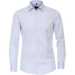 Businesshemd Venti "Venti Businesshemd extra langer Arm 69cm uni", Herren, Gr. 39, Normalgrößen, blau (hellblau), 100% Baumwolle, unifarben, schmal, Hemden