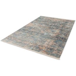 Sch&ouml;ner Wohnen Kollektion Teppich "Mystik 194" Gr. 4, blau, B:160cm H:7mm L:235cm, Kunstfaser, SCH&Ouml;NER WOHNEN-KOLLEKTION, Teppiche, Teppich, Vintage Look, weiche Oberfl&auml;che, Wohnzimmer