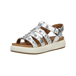 Riemchensandale Inuovo "Inuovo Sandalen Leder", Damen, Gr. 40, silber, Leder, Schuhe Riemchensandale