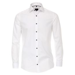 Businesshemd Venti "Venti Businesshemd uni", Herren, Gr. 36, Normalgrößen, weiß, 100% Baumwolle, unifarben, schmal, Hemden
