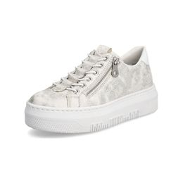 Sneaker Rieker "Rieker Sneaker Lederimitat", Damen, Gr. 39, beige (beige, gold), Lederimitat, Casual, Schuhe