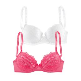 Petite Fleur By Lascana BH Damen Gr&ouml;&szlig;e 90 pink / wei&szlig;