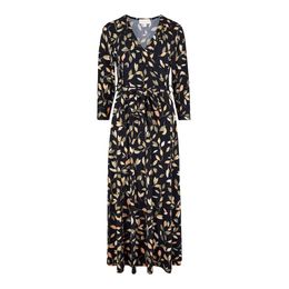 Apricot Leaf Print Wrap Maxi Dress ' ' Damen Größe 34 navy Winterkleid
