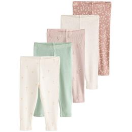 next Leggings M&auml;dchen Gr&ouml;&szlig;e 86 pastellgr&uuml;n / rosa / altrosa / wei&szlig;