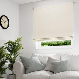 Neutex for you! Raffrollo &raquo;LINESSA&laquo; mit Paneelwagen freih&auml;ngend dezent nat&uuml;rliche Optik hellbeige Obermaterial: 100% Polyester 140 cm