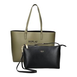 Replay Henkeltasche »Taschen Lederimitat« Olive/Schwarz